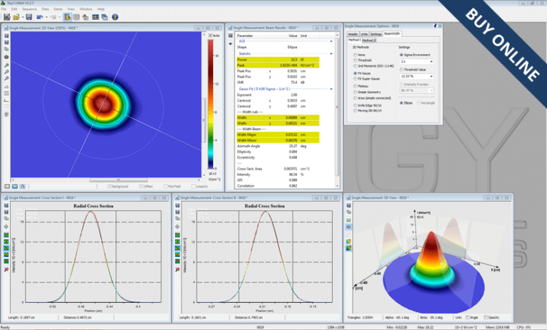 RayCi Software | Laser Beam Profiling software